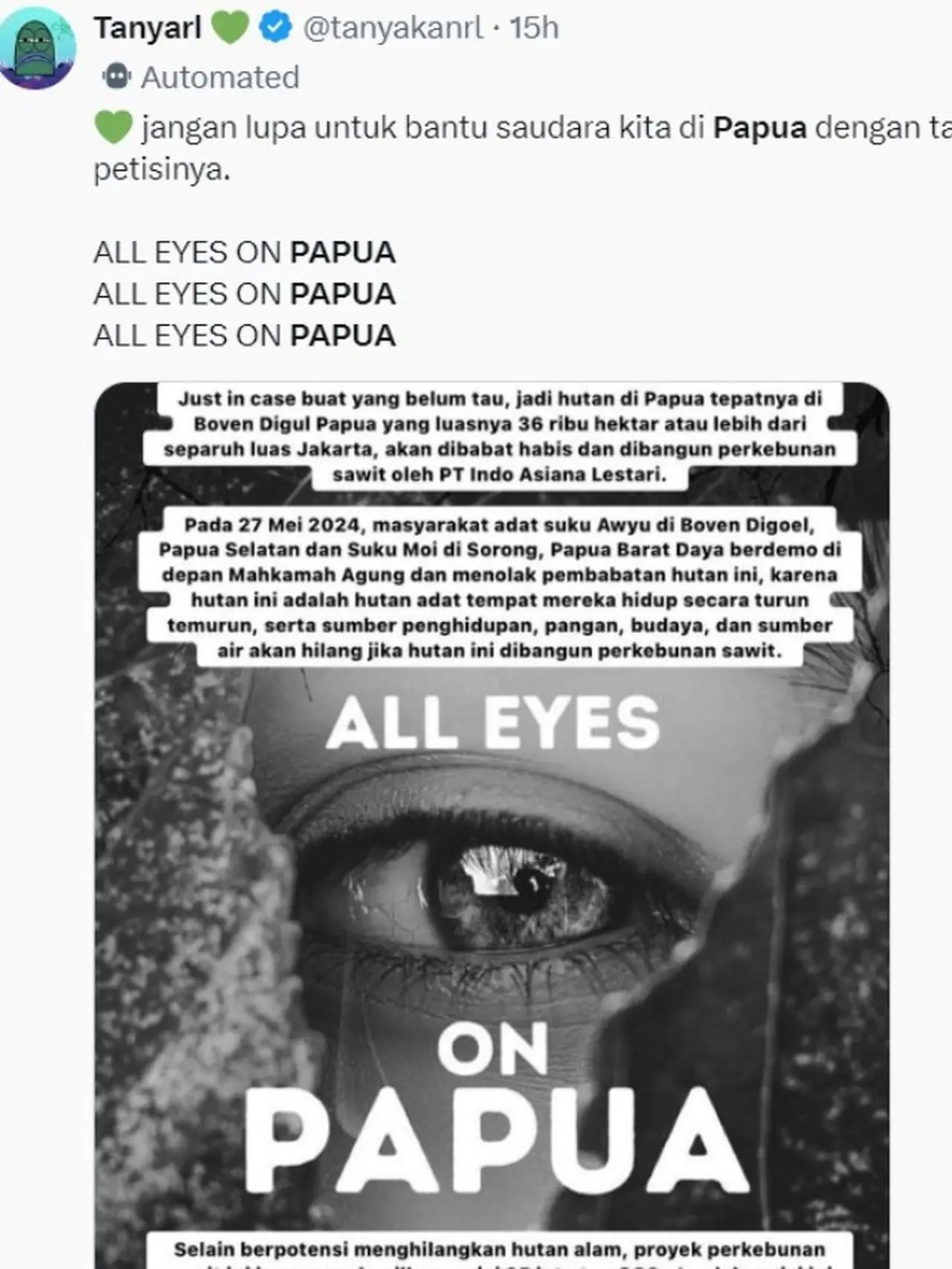 Ramai Poster “All Eyes on Papua” Apa Itu? - Regional Liputan6.com