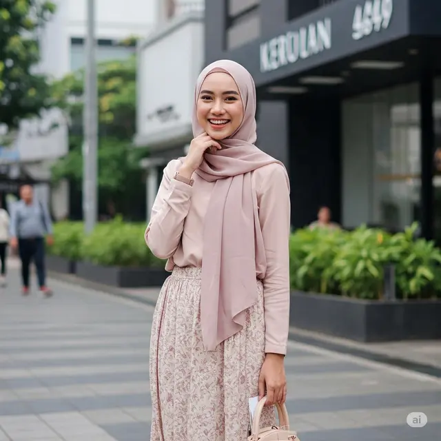 7 Outfit Korean Style Hijab Rok Terbaru 2025, Tampil Feminin dan Modis ...