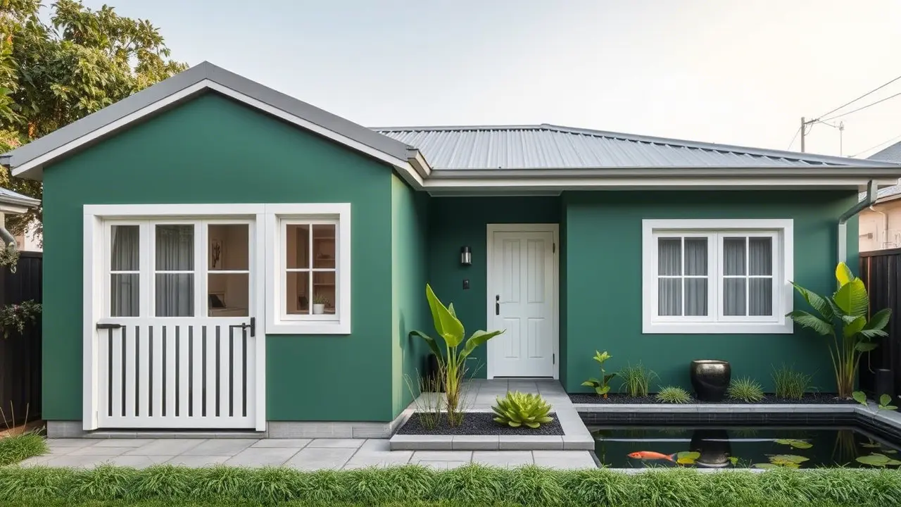 6 Inspirasi Rumah Sederhana Cat Hijau yang Mewah dan Elegan: Kombinasi ...