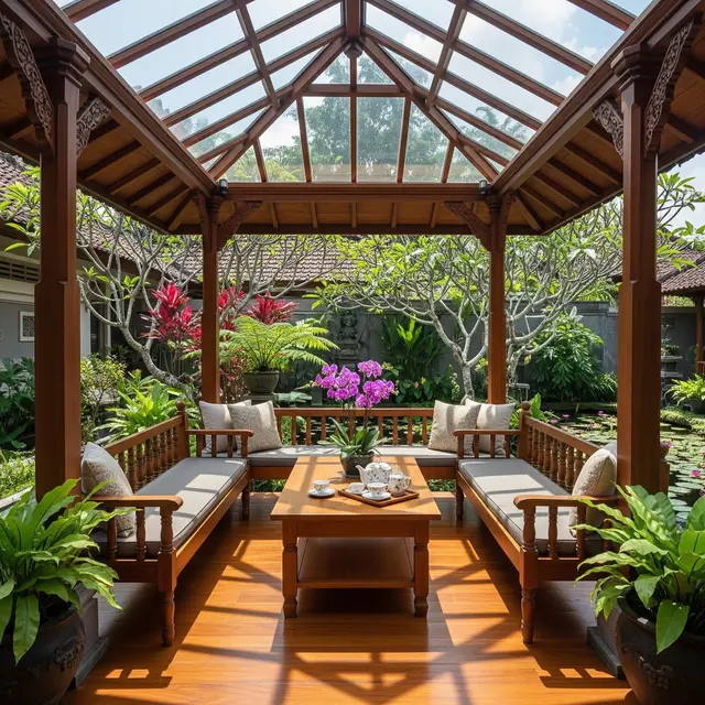 7 Desain Gazebo dengan Atap Transparan Agar Tetap Terang di Siang Hari ...