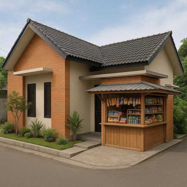 10 Model Rumah L-Shape dengan Warung Kecil di Depan, Hemat Ruang Tapi ...