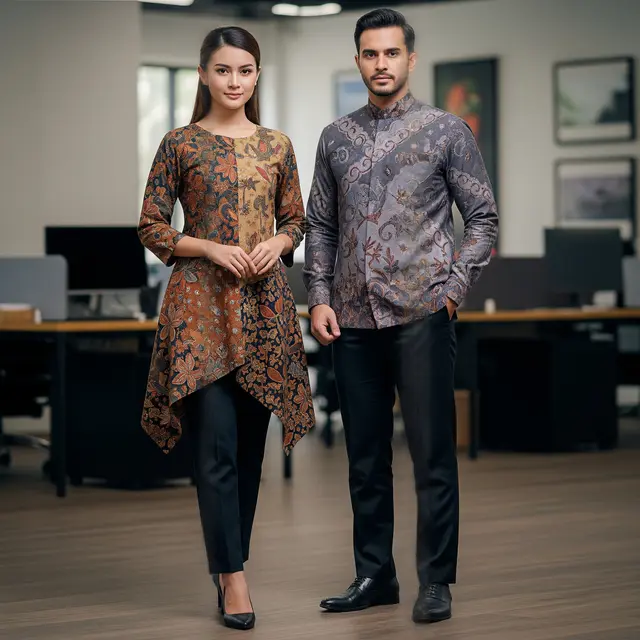 7 Model Atasan Batik dengan Celana Kantor Formal untuk Look Profesional ...