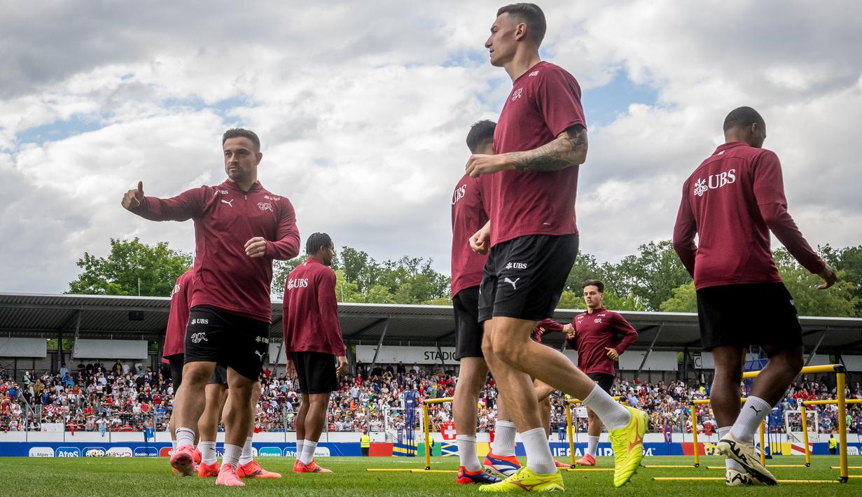 Mengintip Granit Xhaka dan Timnas Swiss Berlatih Persiapan Euro 2024