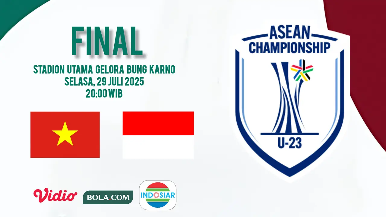 Saksikan Live Final Piala AFF U-23 2025 di Indosiar dan Vidio: Vietnam U-23 Vs Indonesia U-23 ...