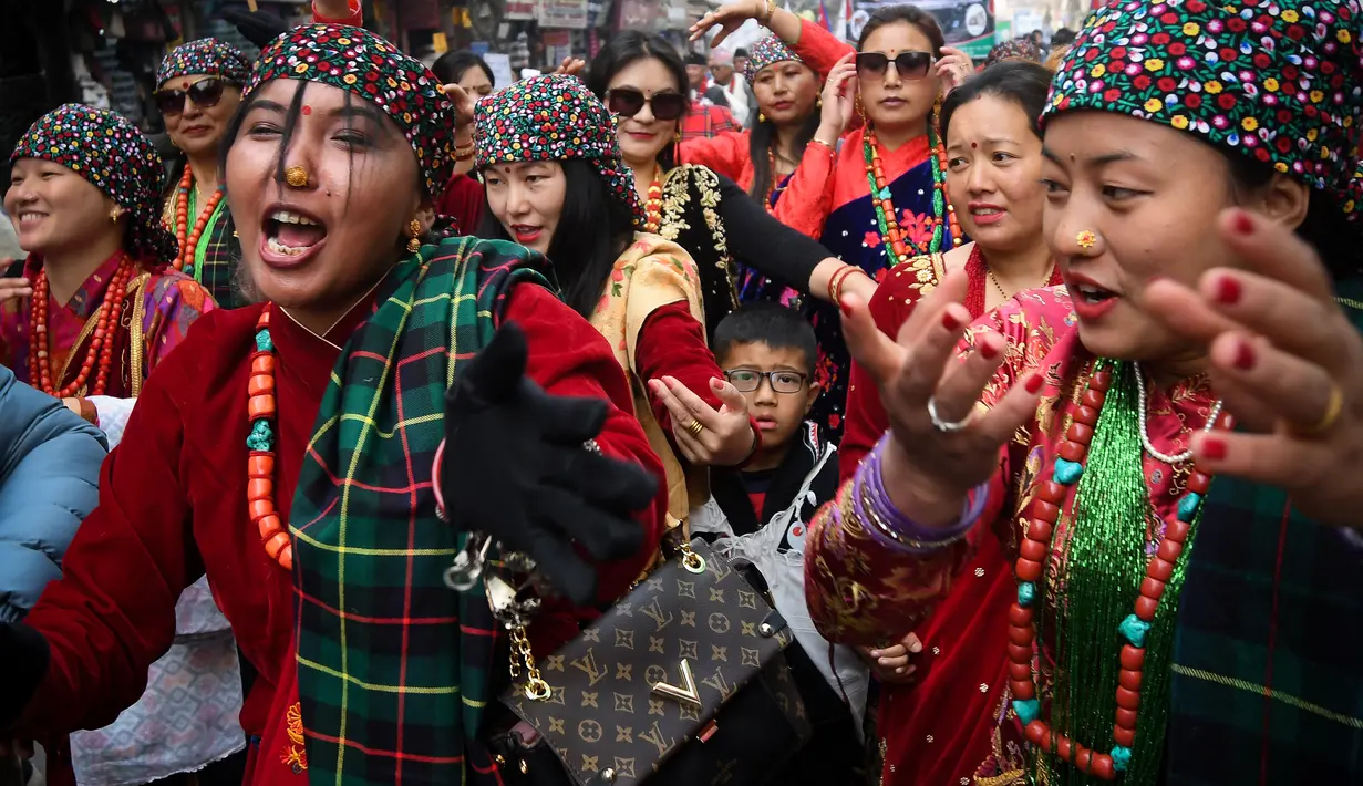 Kemeriahan Perayaan Tahun Baru Tamu Lhosar di Nepal - Foto Liputan6.com