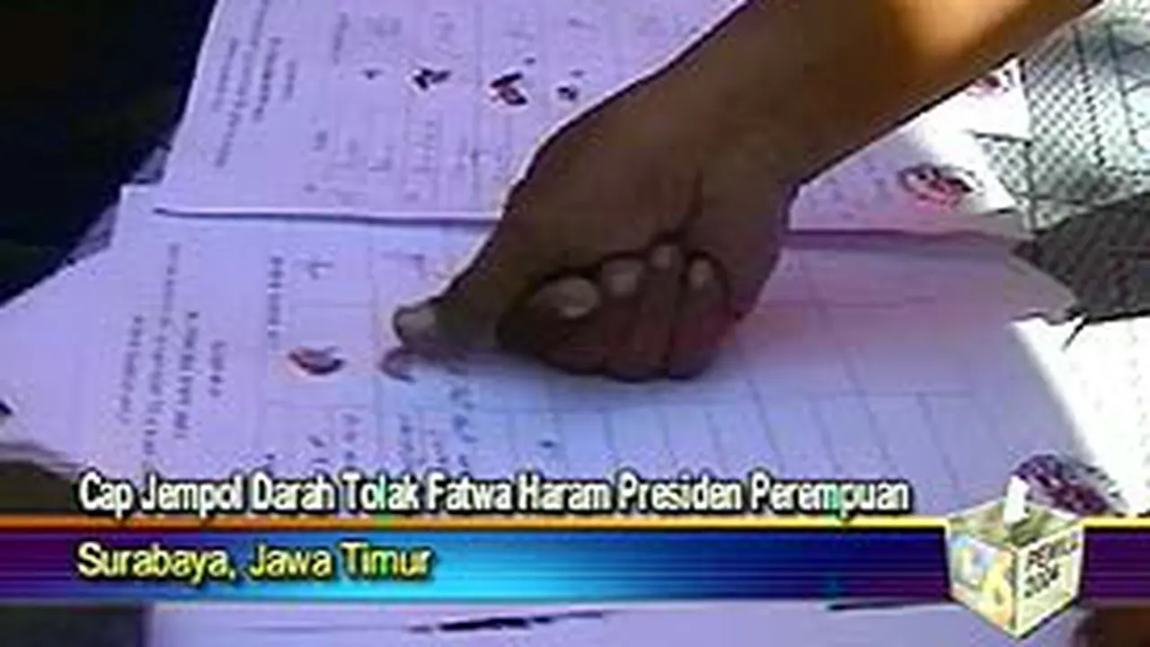 Puluhan Cap Jempol Darah Mendukung Megawati - News Liputan6.com