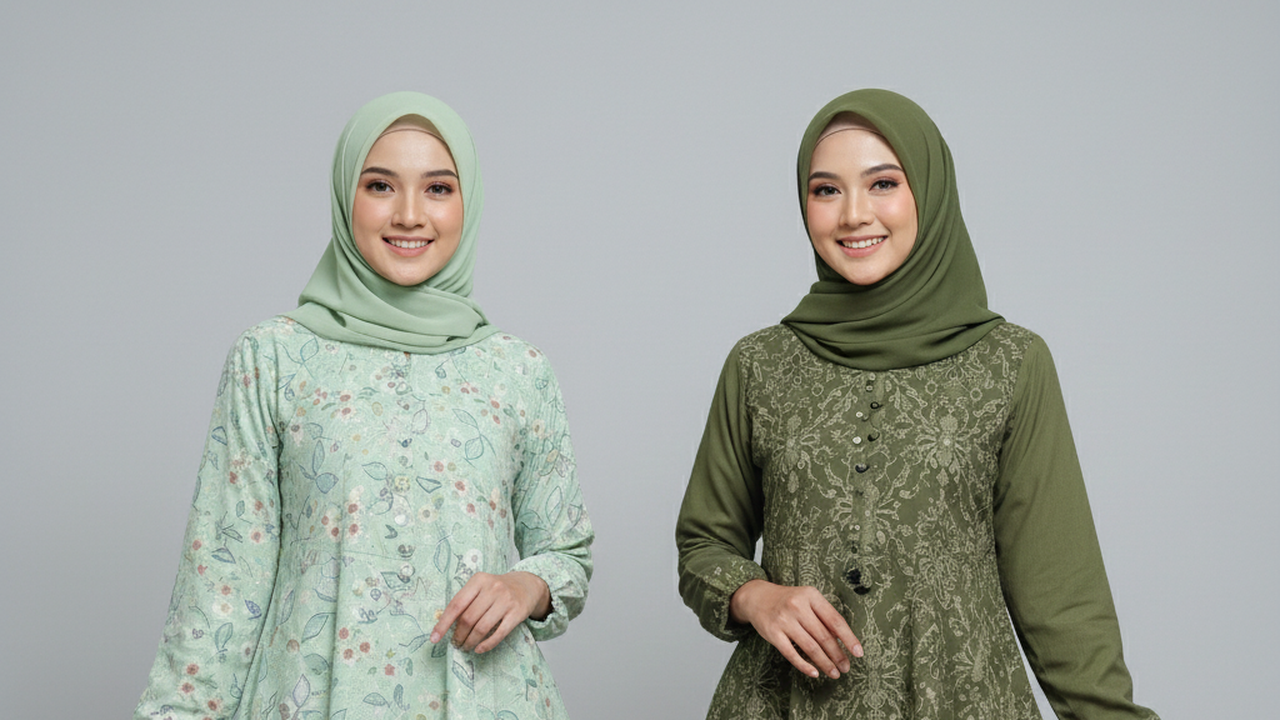 15 Model Gamis Batik Flowy Kain Ringan untuk Aktivitas Harian yang ...
