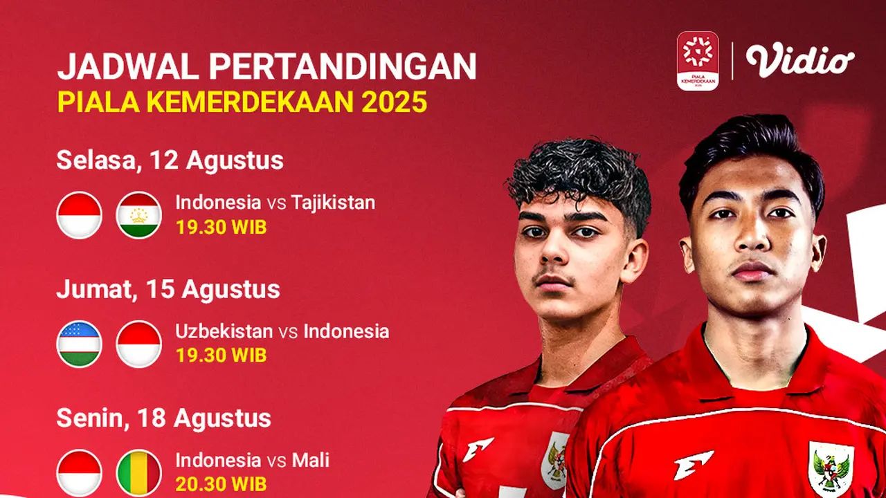 Link Live Streaming Piala Kemerdekaan 2025 Timnas Indonesia U17 vs Tajikistan U17, Selasa 12 ...