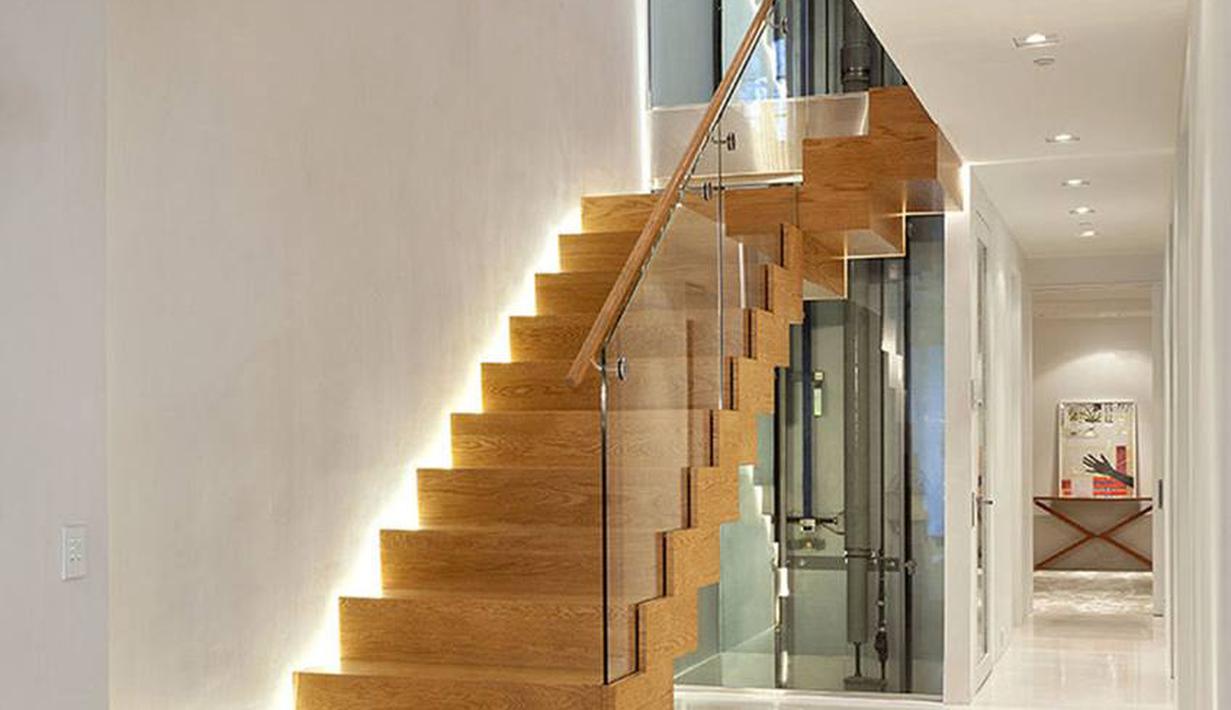 Desain Tangga Modern Berhiaskan Lampu Untuk Lantainya - Photo Fimela.com