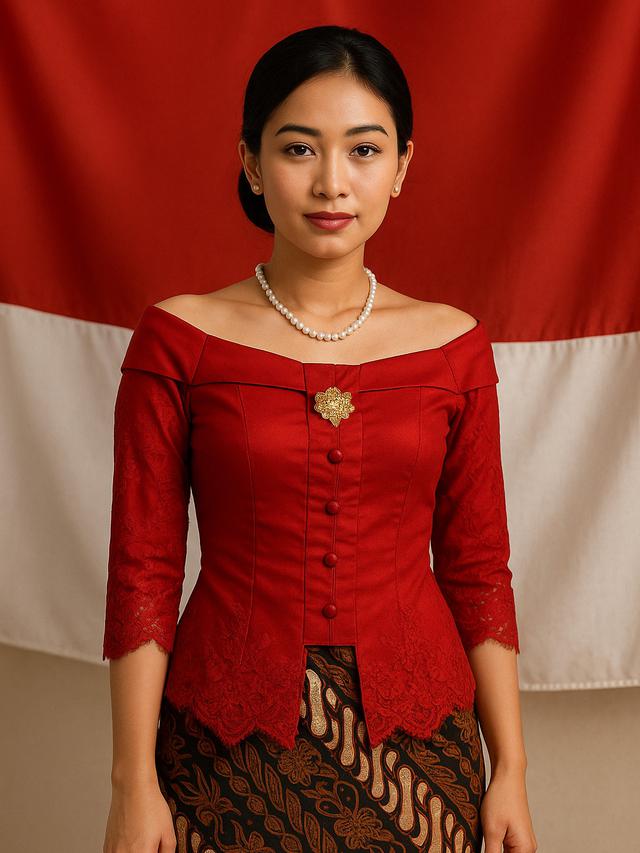 7 Model Kebaya Sabrina Kancing Depan Terbaru untuk Peringati Hari ...