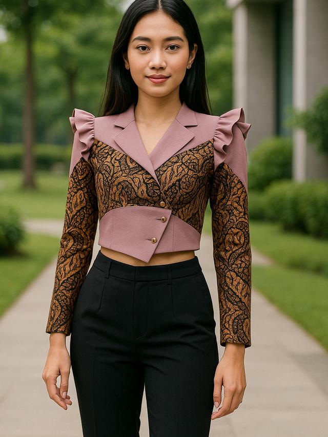 11 Model Blazer Crop Top Batik Lengan Panjang, Tampil Elegan dan Modern ...