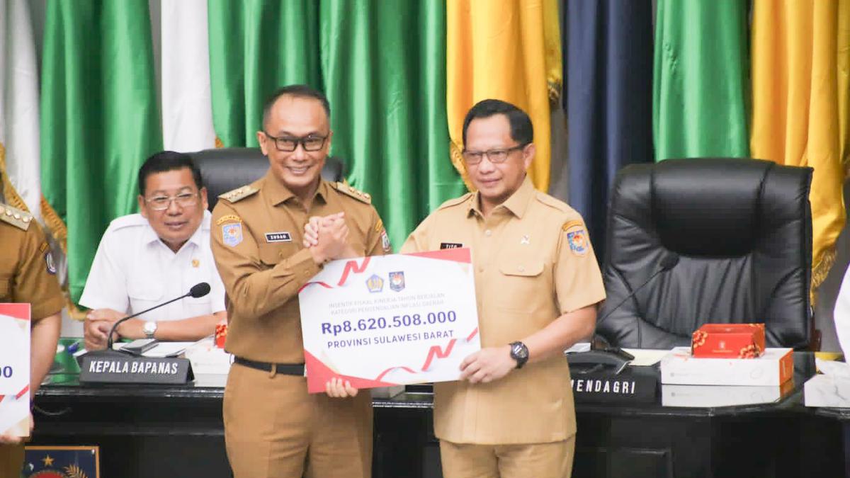 Berhasil Kendalikan Inflasi, Sulbar Terima Dana Insentif Fiskal Rp8,6 Miliar