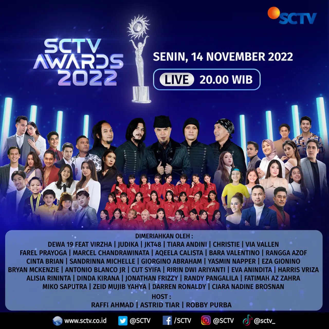 SCTV Awards 2022 Sukses Digelar untuk Ke-22 Kali, Ini Deretan ...