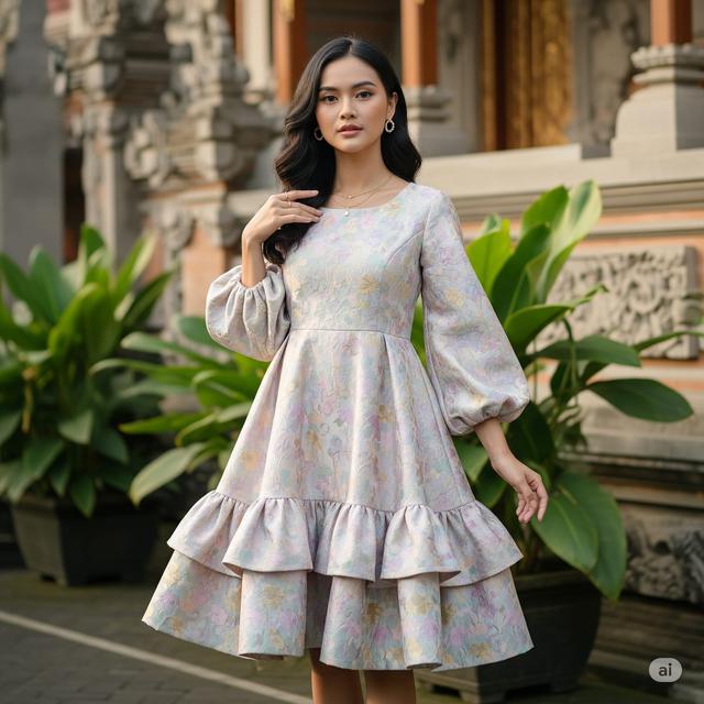 15 Rekomendasi Dress Brokat A-Line Lengan Balon Trend 2025, Tampil ...