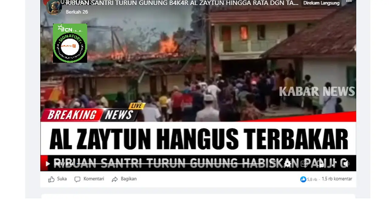 Cek Fakta: Tidak Benar Dalam Video Ini Ribuan Santri Bakar Al Zaytun ...