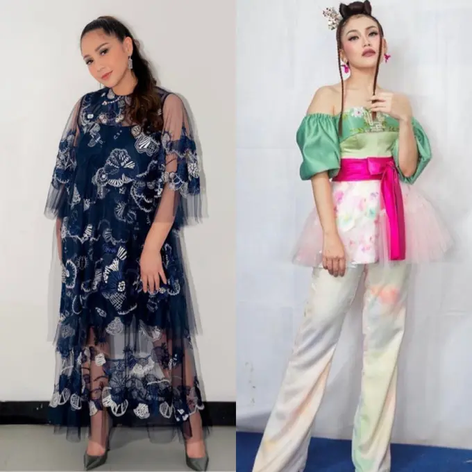 Adu Gaya Nagita Slavina dan Ayu Ting Ting di Hut Indosiar, Nagita Kenakan dress Rp50 Juta ...