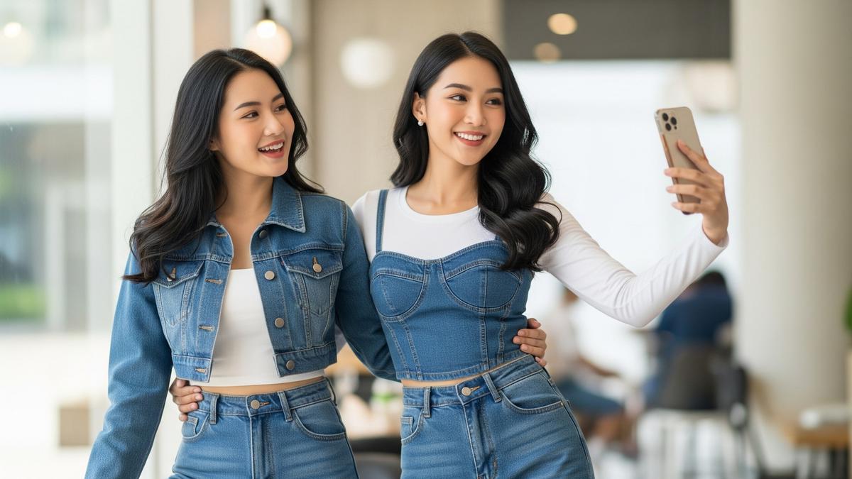 7 Inspirasi Styling Outer Crop Top Jeans Kekinian ala Korea Terbaru ...