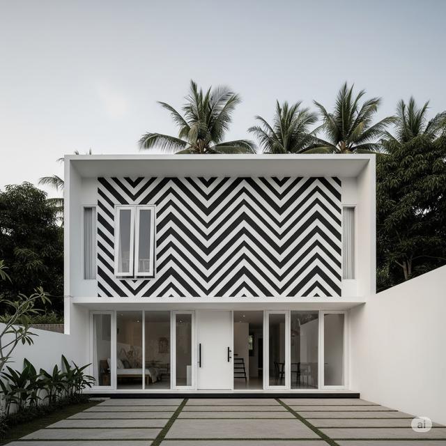 12 Inspirasi Cat Rumah Hitam Putih Sederhana, Elegan, Minimalis, dan ...
