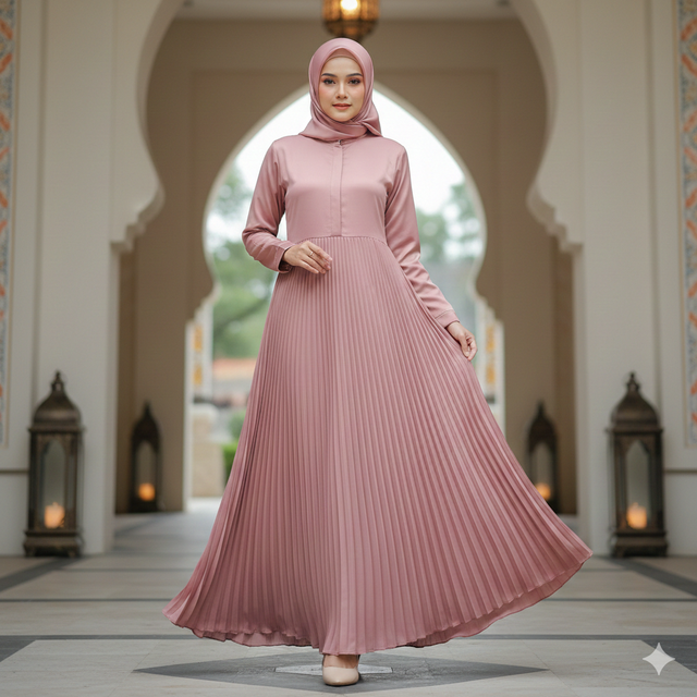 7 Tren Model Gamis Pleated untuk Ramadan 2026 yang Bikin Siluet Tampak ...