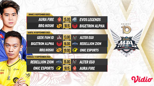 Saksikan Live Streaming MPL ID S10 Minggu Kelima Live Vidio 9-11 September 2022 - Tekno Liputan6.com