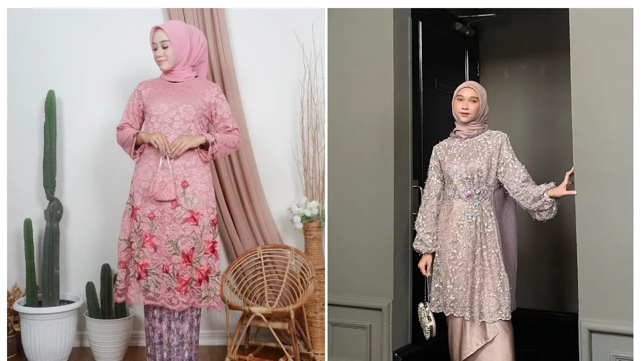 10 Kebaya Brokat Modern Hijab, Pilihan Fashion Syar'i Dan Elegan - Hot ...