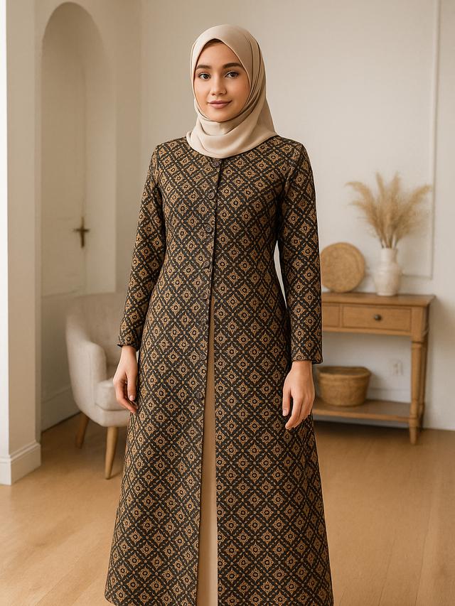 7 Model Gamis Batik Blazer Panjang yang Anggun dan Modern untuk ...