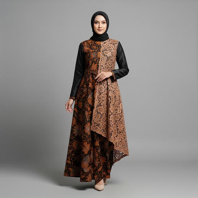 7 Inspirasi Gamis Batik Kombinasi Modern 2026 untuk Seragam Wanita ...