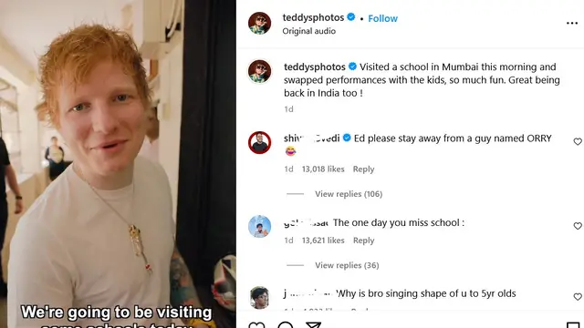 Momen Ed Sheeran Ketemu Shah Rukh Khan, Belajar Pose ala Sang ...