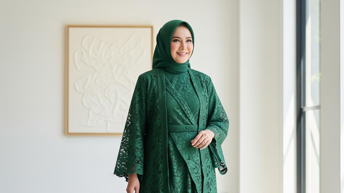 7 Pilihan Gamis Brokat yang Cocok untuk Wanita 50 Tahun ke Atas, Tetap ...