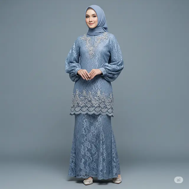9 Model Gamis Brokat Duyung Lengan Balon Terbaru yang Elegan dan Cocok ...