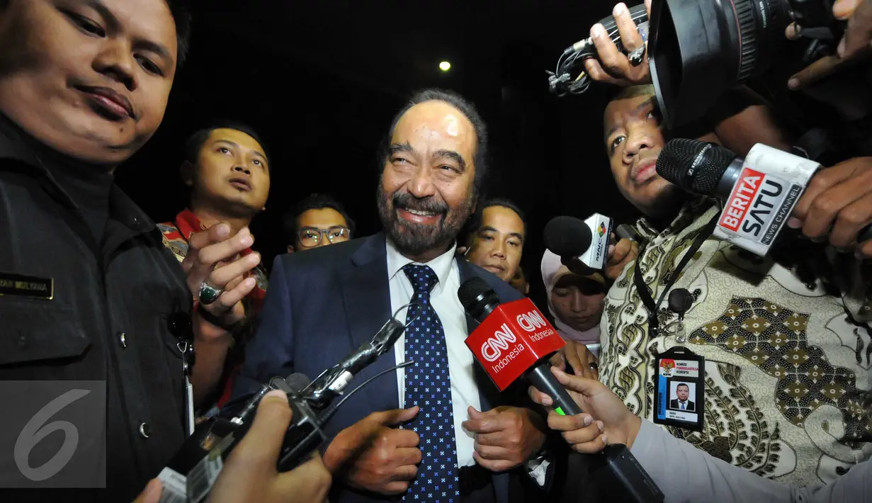 Setelah Rio Capella Ditahan, Surya Paloh Datangi KPK - Foto Liputan6.com