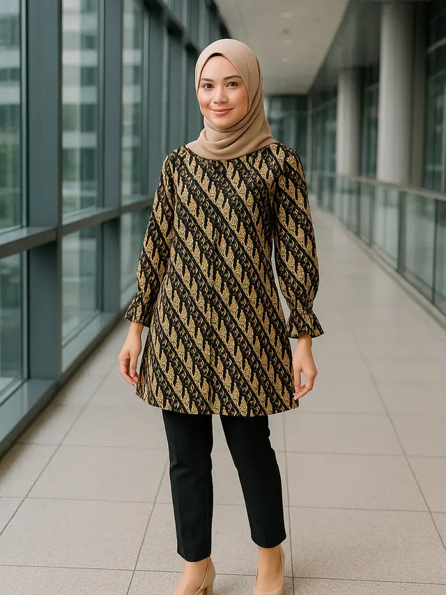 8 Tunik Batik Lengan Serut yang Stylish dan Kekinian 2025, Cocok untuk ...
