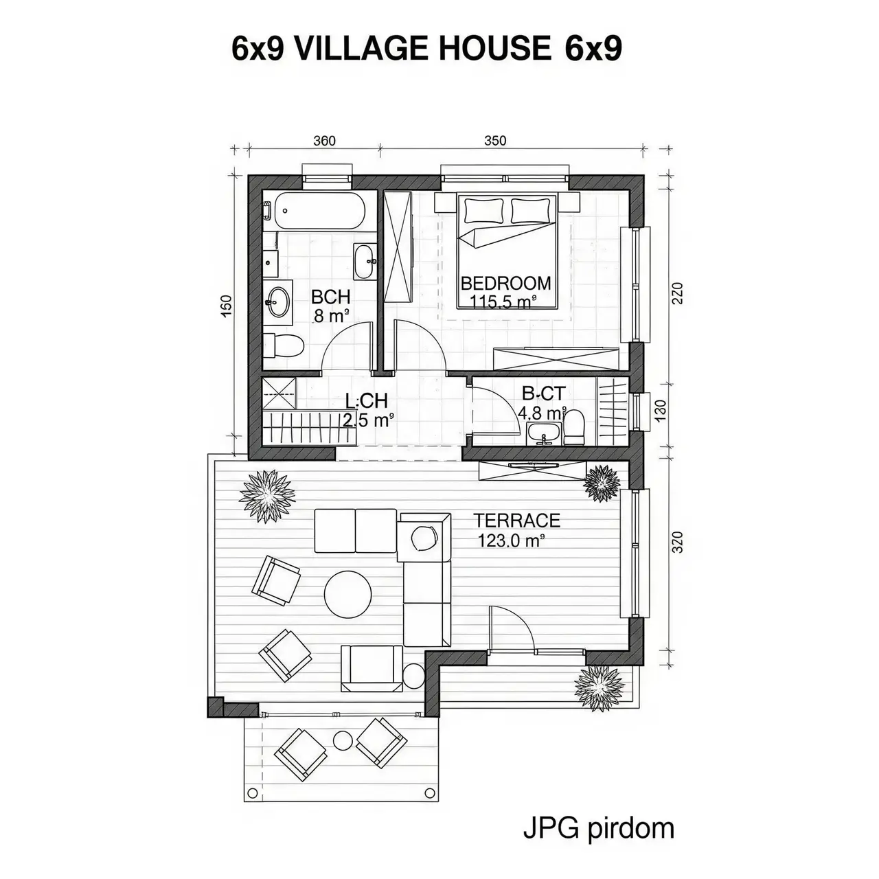 12 Gambar Denah Rumah Sederhana Ukuran 6x9 di Kampung, Hemat Lahan dan ...