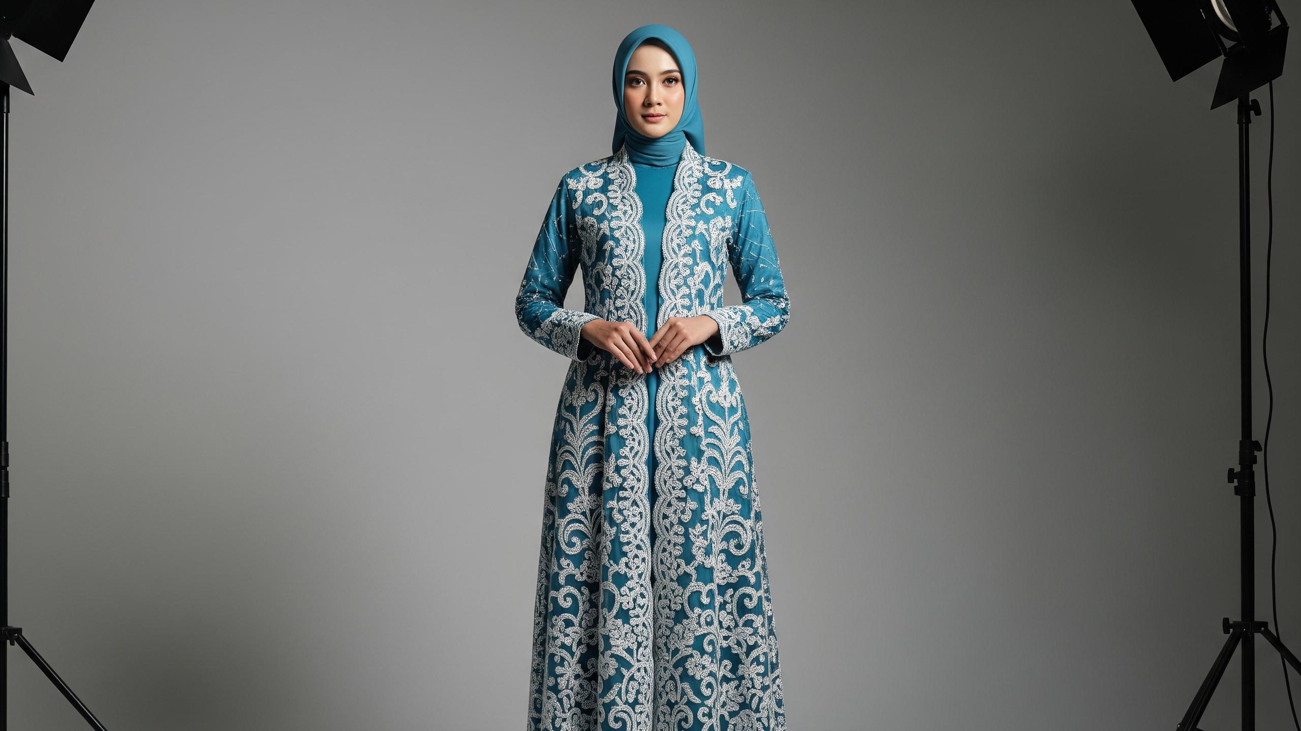 8 Model Gamis Warna Biru Teal untuk Ramadan 2026 yang Elegan, Anggun ...