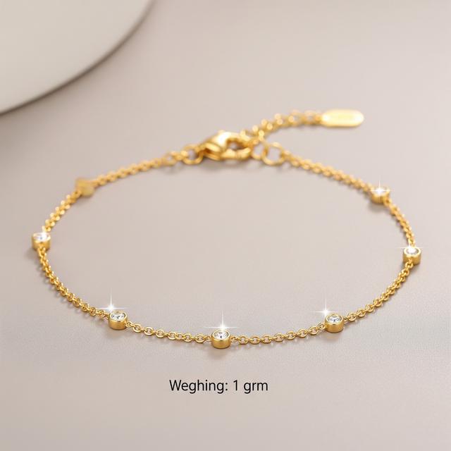 7 Gelang Emas 1 Gram Kombinasi Rantai dan Batu Zircon untuk Sentuhan ...