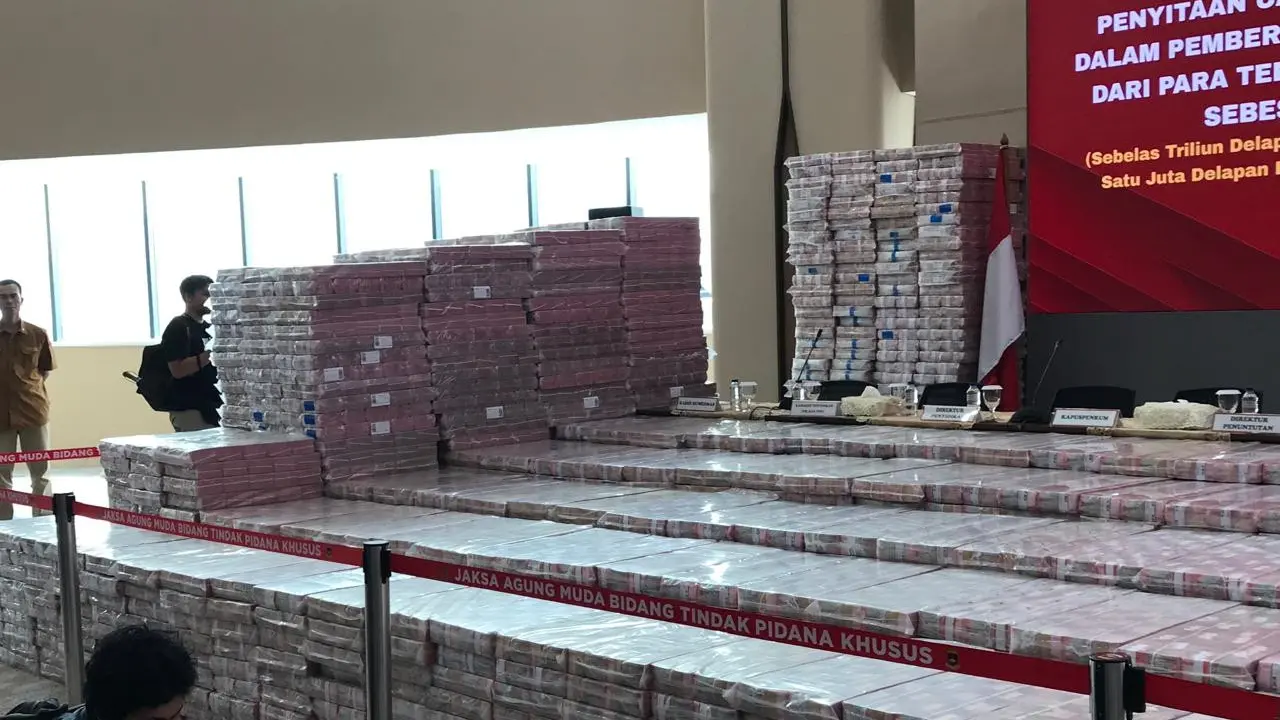 Penampakan Tumpukan Uang Rp11 Triliun, Disita Kejagung dari Kasus Korupsi CPO - News Liputan6.com