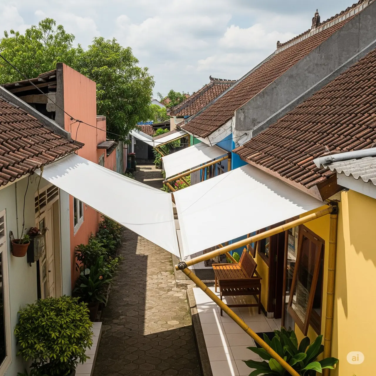 7 Bentuk Atap Teras Rumah Sederhana untuk Hunian di Kampung Padat ...