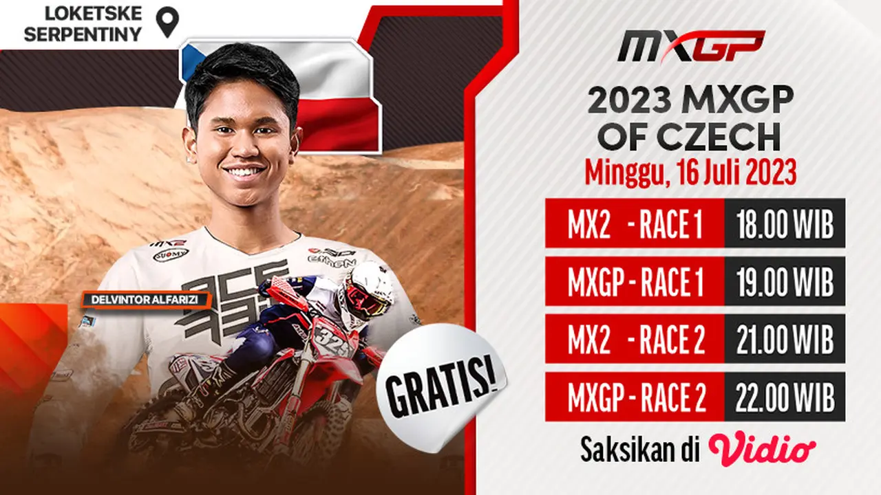 GRATIS! Live Streaming MXGP Republik Ceko 2023 di Vidio : Ada Wakil Indonesia - Bola Liputan6.com