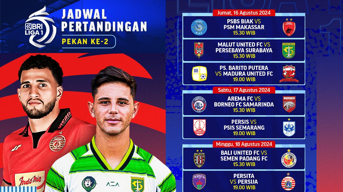 Jadwal Siaran Langsung BRI Liga 1 2024/25 Pekan Kedua di Vidio - Indonesia Bola.com