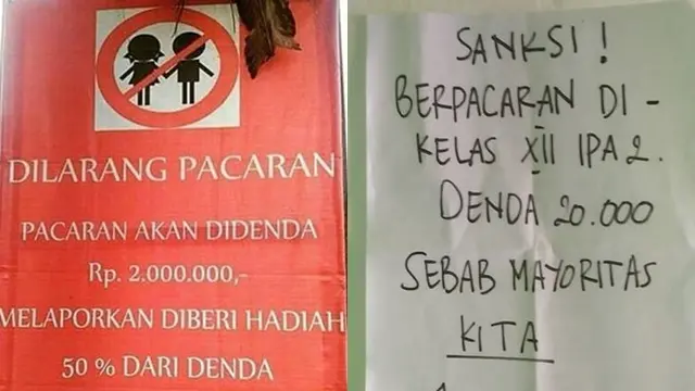 6 Tarif Denda Dilarang Pacaran Ini Bikin Geleng Kepala - Hot Liputan6.com