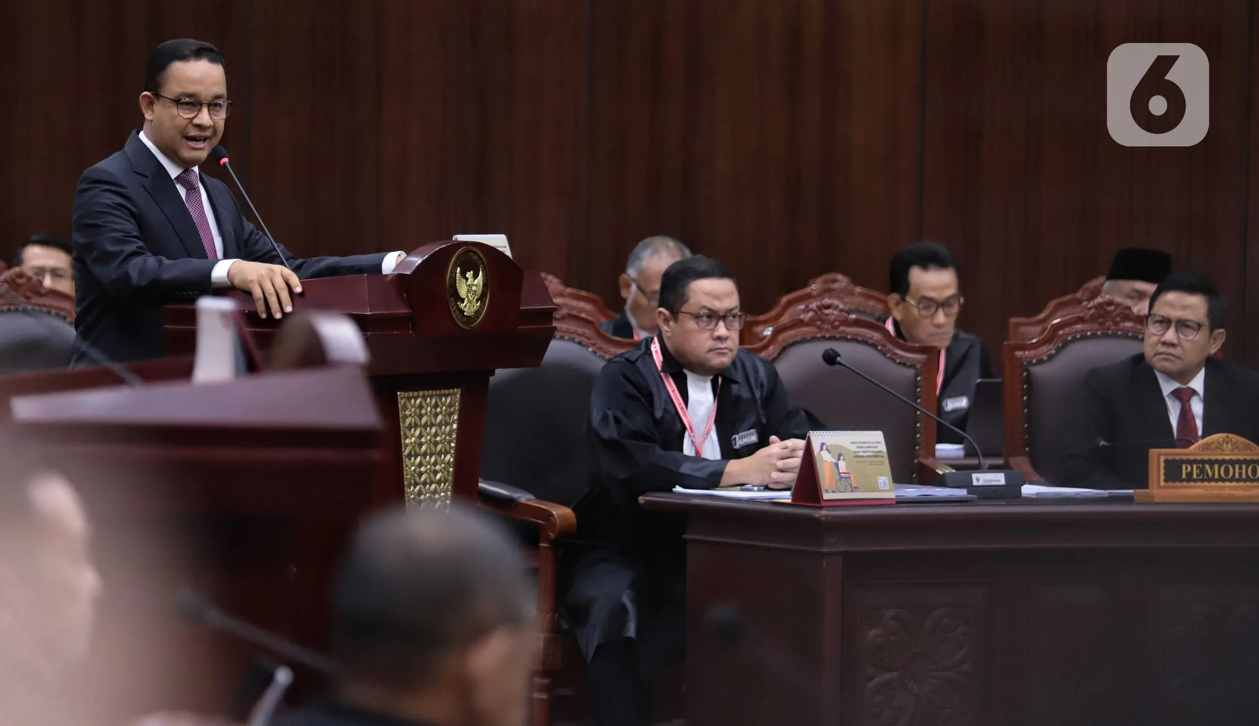 Anies-Muhaimin Hadiri Langsung Sidang Perdana PHPU di Mahkamah Konstitusi - Foto Liputan6.com