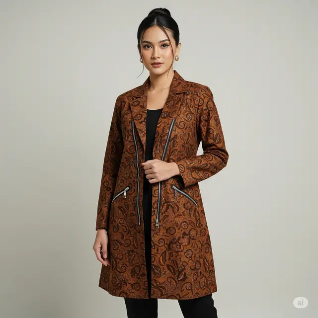 9 Model Baju Batik Blazer Panjang Modern Terbaru 2025, Tren Fashion ...