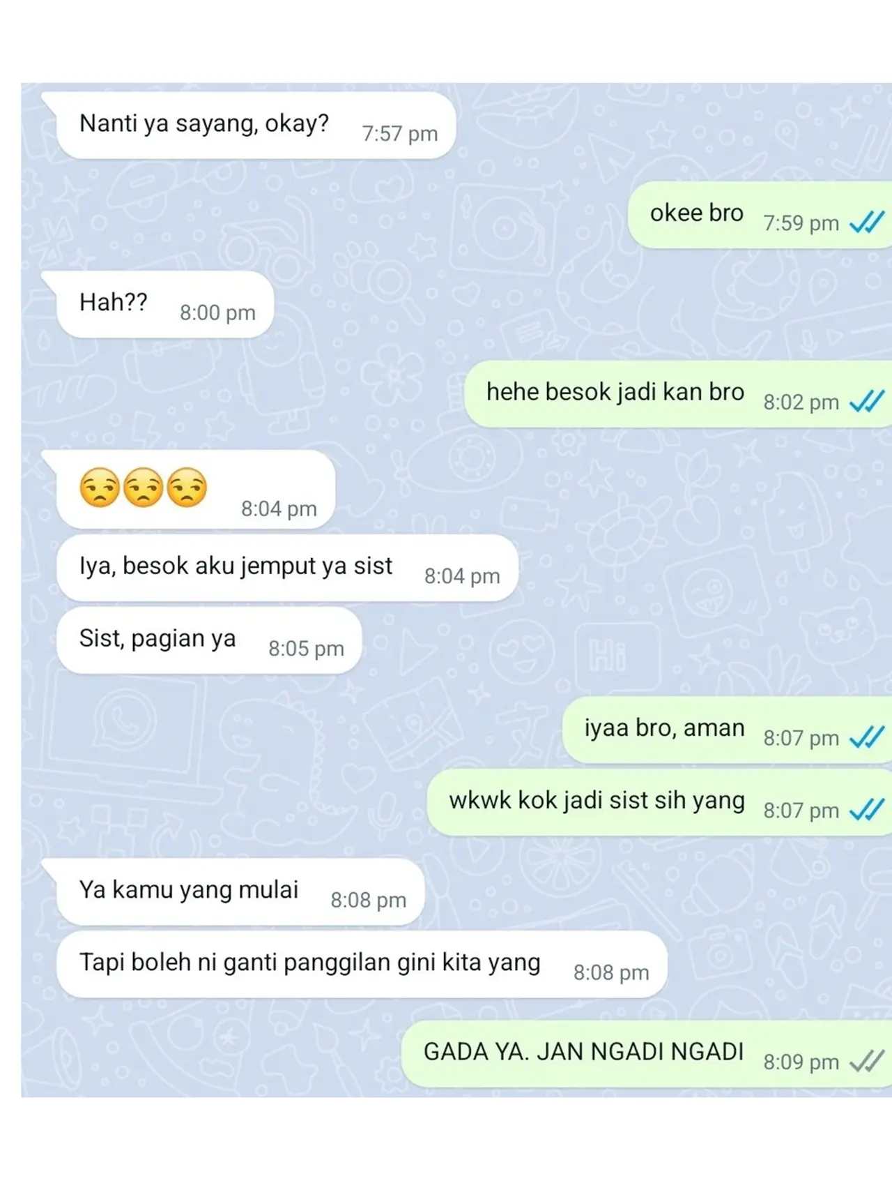 6 Balasan Chat Cowok ketika Pacarnya Panggil 'Bro' Ini Kocak, Langsung ...