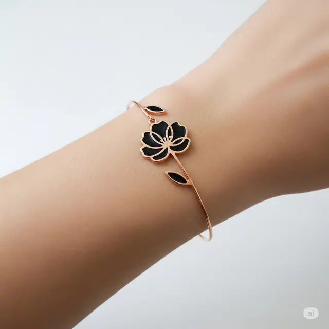 9 Rekomendasi Gelang Emas Model Bunga Hitam Terbaru 2025, Elegan dan ...