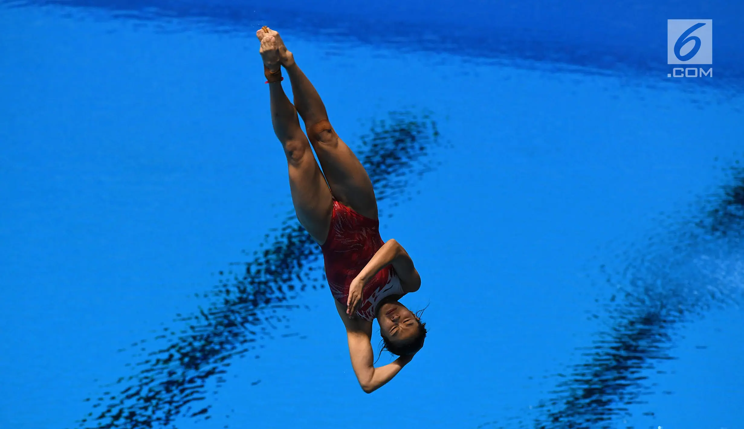 FOTO: Gaya Atlet Loncat Indah di Final Springboard 1m Putri Asian Games ...