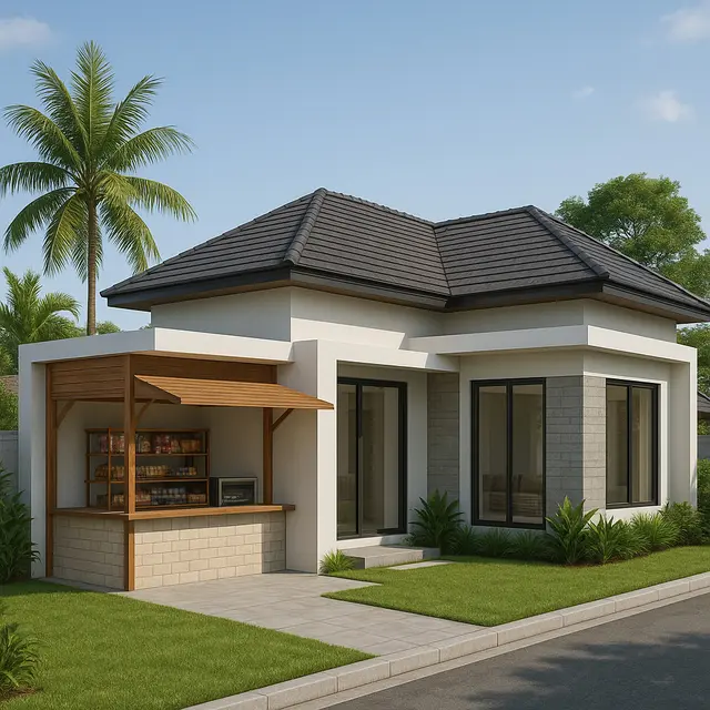 10 Model Rumah L-Shape dengan Warung Kecil di Depan, Hemat Ruang Tapi ...