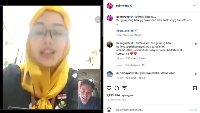 Baim Wong Dapat Kontak Ibu Guru yang Bantu Bersihkan Bocah SD Viral Karena Kepala Penuh Kutu ...