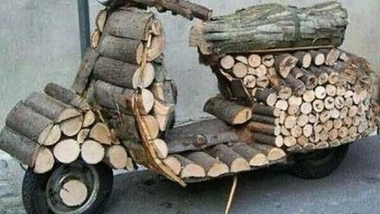 7 Potret Nyeleneh Modifikasi Sepeda Motor dengan Kayu Ini Bikin Geleng ...