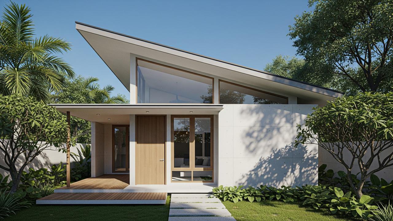 7 Gambar Rumah Minimalis Atap Miring ke Belakang, Desain Modern dan ...