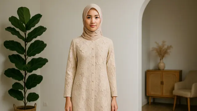 7 Model Outer Brokat Bunga Timbul, Tampil Elegan untuk Kondangan hingga ...